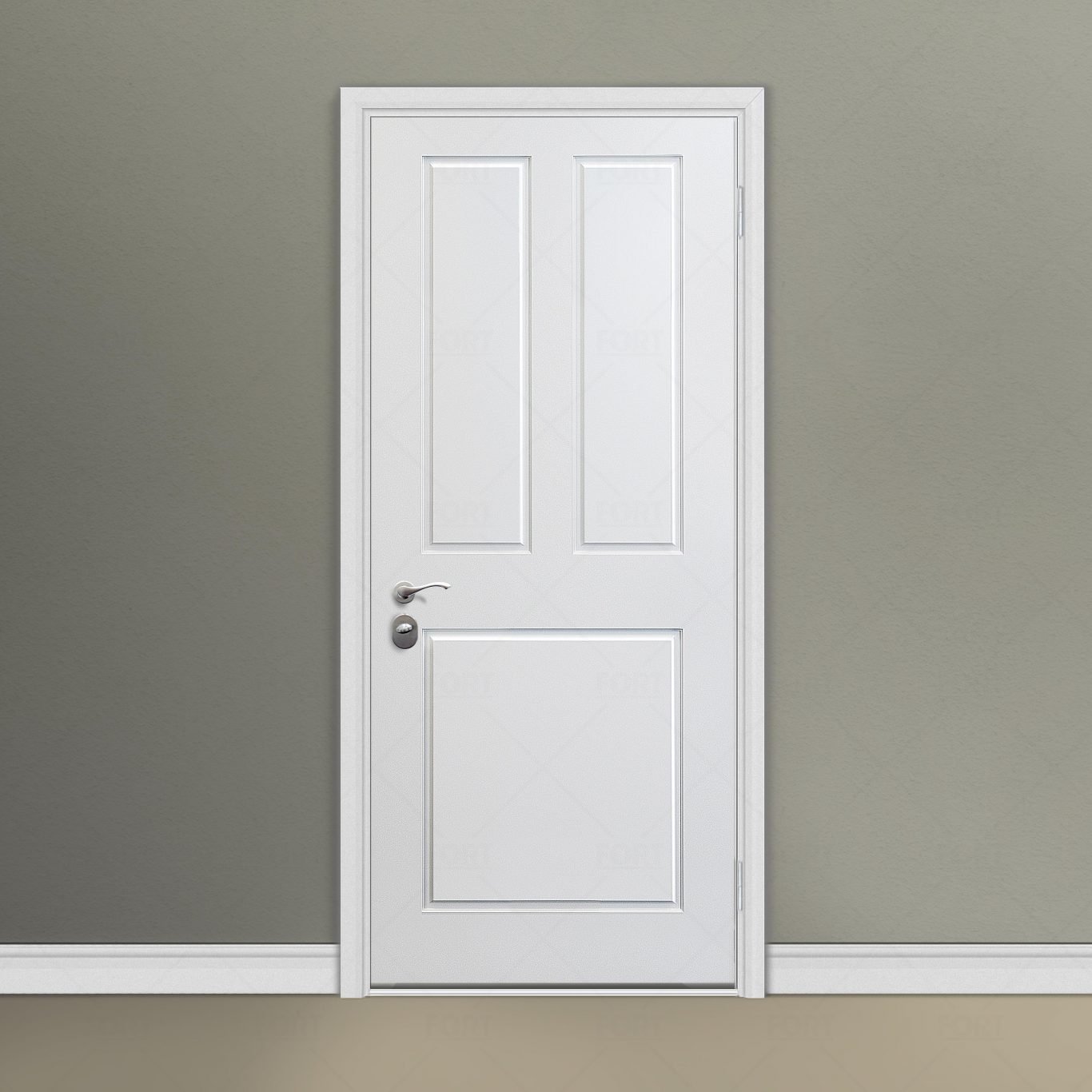 Edwardian 3 panel door Anthracite Grey