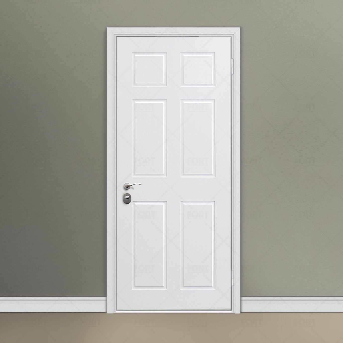 Victorian 6 panel door Jet Black