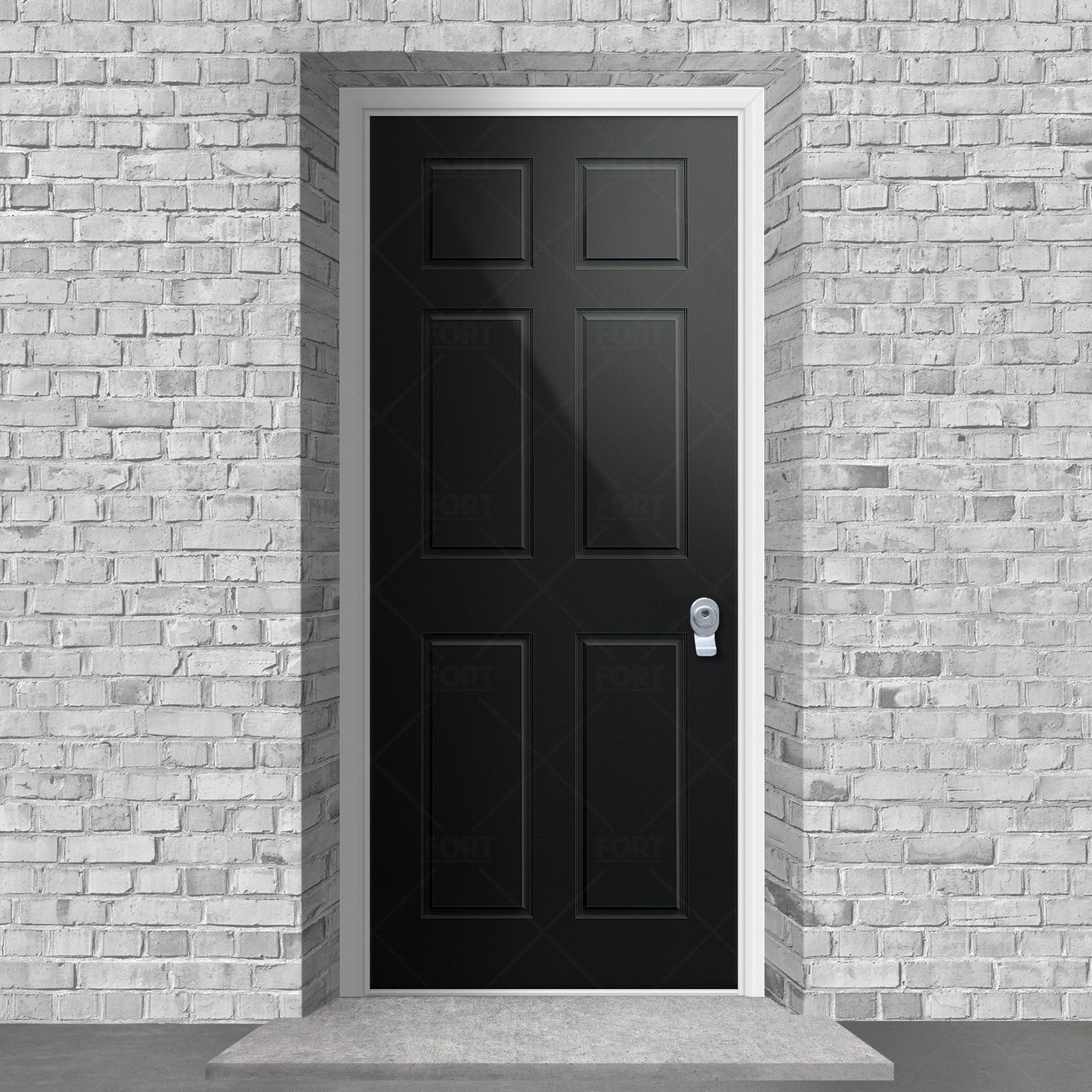 Victorian 6 panel door Jet Black