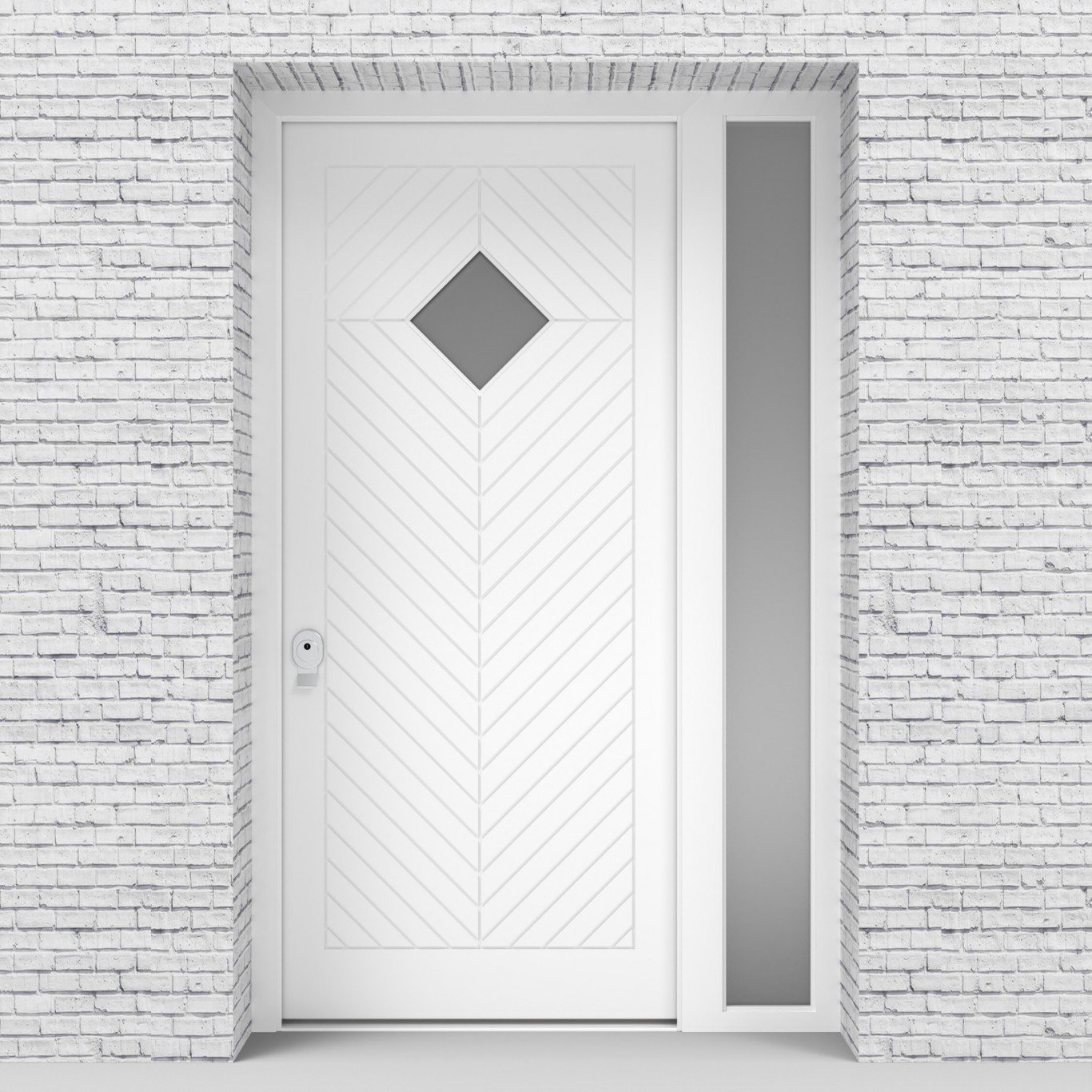 Single Door with Right Side Panel Cottage Style with Diamond Pane ...